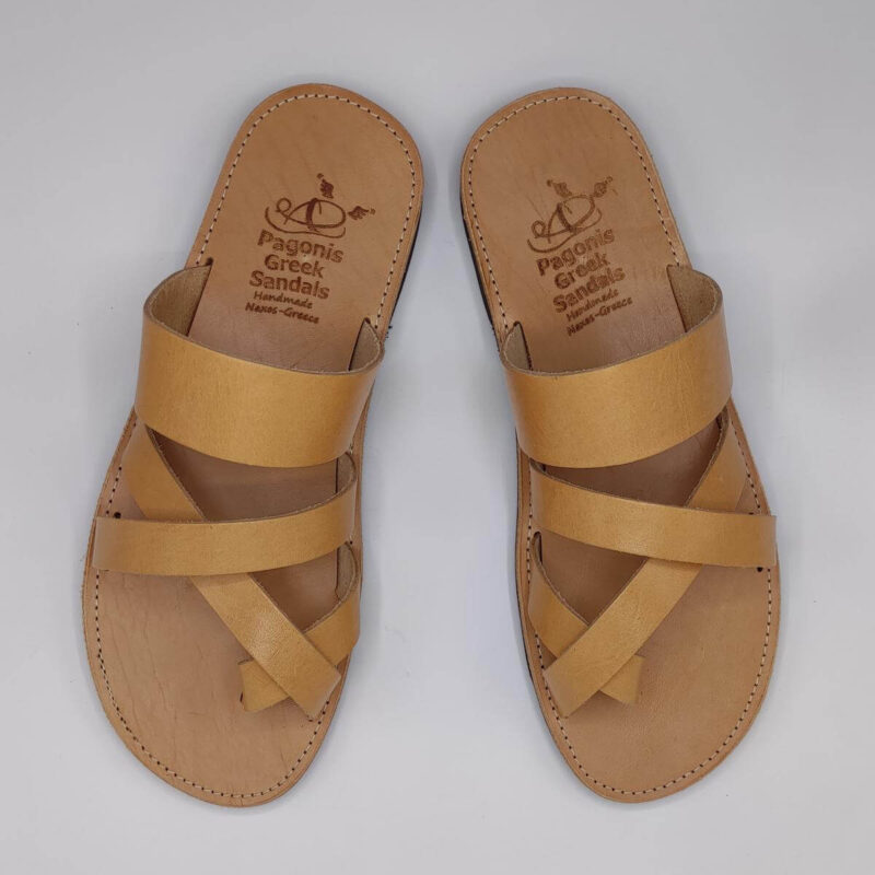 Athitos Men Handmade Leather Slide for Men - Leather Sandals | Pagonis ...