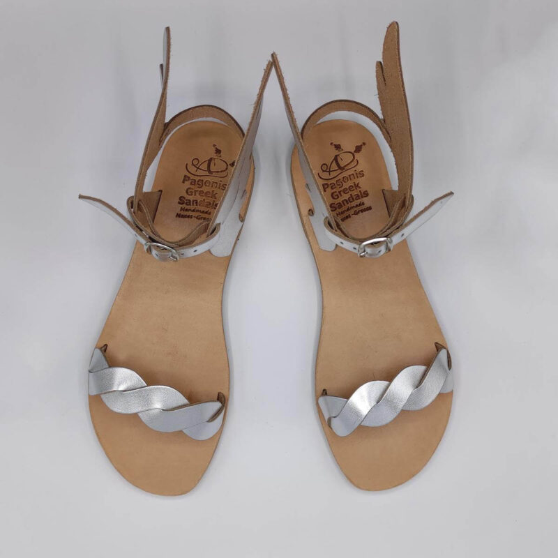 Gold Braided Sandals With Wings - Leather Sandals | Pagonis Greek Sandals