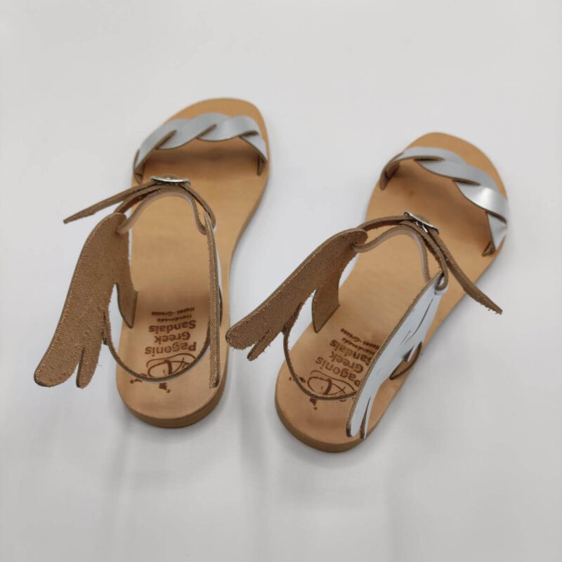 Gold Braided Sandals With Wings - Leather Sandals | Pagonis Greek Sandals